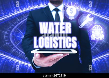 Conceptual display Water Logistics. Conceptual photo Water Logistics ...