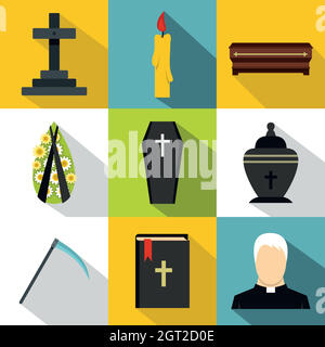 Fatality icons set, flat style Stock Vector Image & Art - Alamy