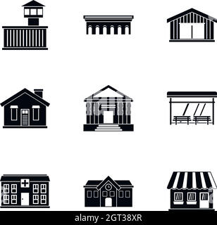 Public buildings icons set, simple style Stock Vector Image & Art - Alamy