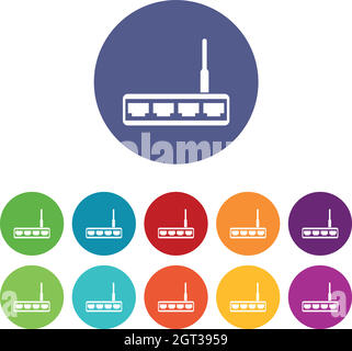 Router set icons Stock Vector Image & Art - Alamy