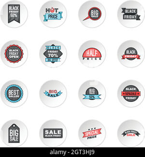 Black friday icons set, cartoon style Stock Vector Image & Art - Alamy