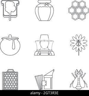 Beekeeping - set of line design style icons Stock Vector Image & Art - Alamy
