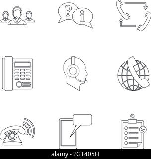 Woman operator icon outline vector. Call service. Agent desk Stock Vector Image & Art - Alamy