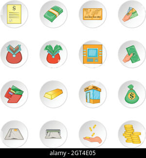 Banking icons set with investment atm credit mortgage isolated vector ...