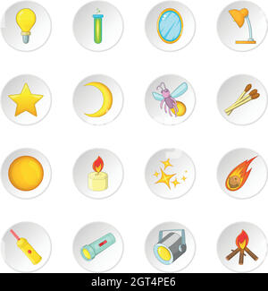 Sources of light icons set, cartoon style Stock Vector Image & Art - Alamy