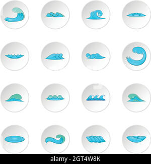 Waves sign illustration. Vector. Icons of german flag on corresponding ...