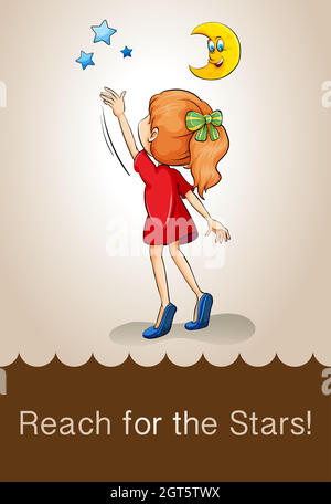 A girl reaching the stars Stock Vector Image & Art - Alamy