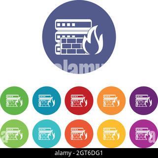 Database and firewall icons set Stock Vector Image & Art - Alamy