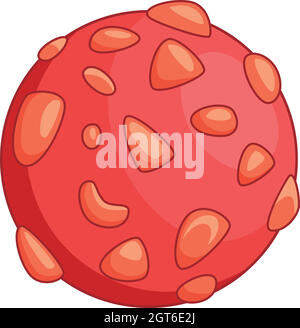 Red planet icon. Cartoon of red planet vector icon for web design ...