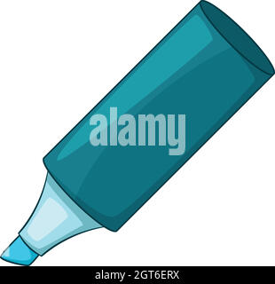 Vector cartoon highlighter marker pen icon in comic style. Highlight ...