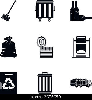 Trash icons set, simple style Stock Vector Image & Art - Alamy