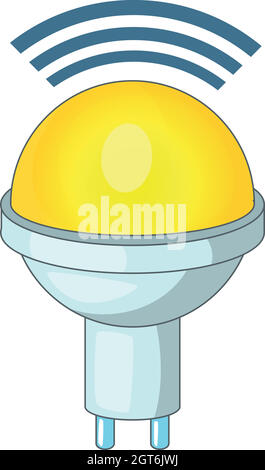 Smart lightbulb led icon. Cartoon of Smart lightbulb led vector icon ...