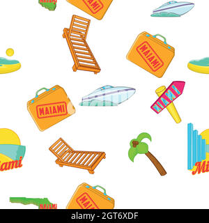 Miami city pattern, cartoon style Stock Vector Image & Art - Alamy