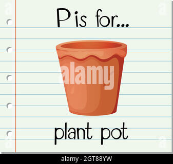 Flashcard letter P is for plant pot illustration Stock Vector Image ...