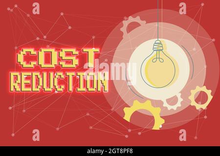 Writing displaying text Cost Reduction. Concept meaning process of ...