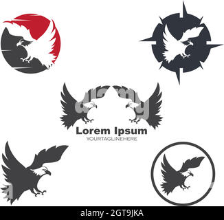 Falcon Eagle Bird Logo Template Vector Icon Stock Vector Image & Art ...