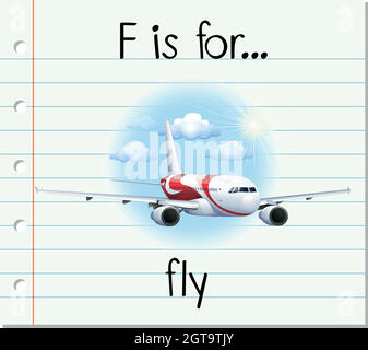 Flashcard alphabet A is for airplane illustration Stock Vector Image ...