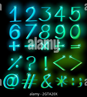 Sparkling numbers and signs Stock Vector Image & Art - Alamy