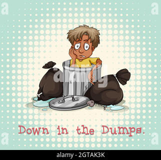 Idiom down in the dumps Stock Vector Image & Art - Alamy