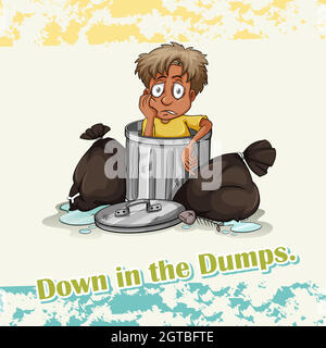 Idiom expression for down in the dumps illustration Stock Vector Image & Art - Alamy