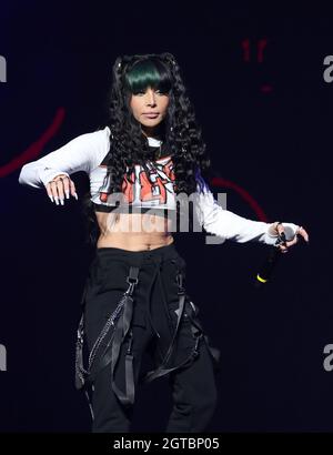 MIAMI, FL - OCTOBER 1: Chesca performs during Uforia Mix Live 2021 at FTX Arena on October 1 ...