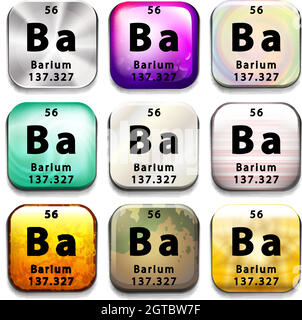 Ba Barium Chemical Element Periodic Table. Single vector illustration ...
