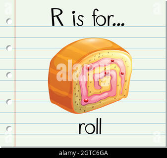 Flashcard letter R is for roll Stock Vector Image & Art - Alamy