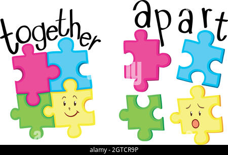 Opposite adjective together and apart Stock Vector Image & Art - Alamy