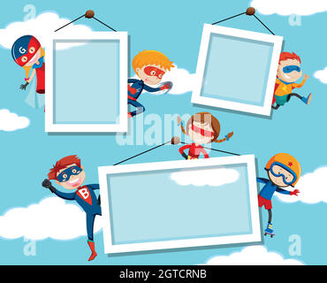 Super hero border frame illustration Stock Vector Image & Art - Alamy