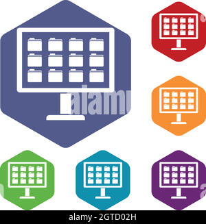 File Computer Digital Document Icons Set Vector Stock Vector Image ...