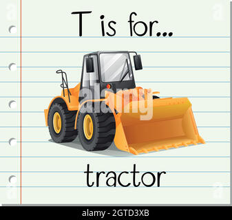 Flashcard letter T is for tractor illustration Stock Vector Image & Art ...