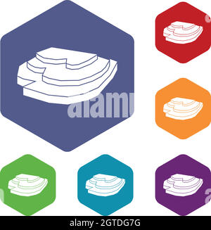 Rice field icons set Stock Vector Image & Art - Alamy