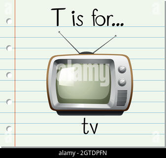 Flashcard letter T is for television Stock Vector Image & Art - Alamy