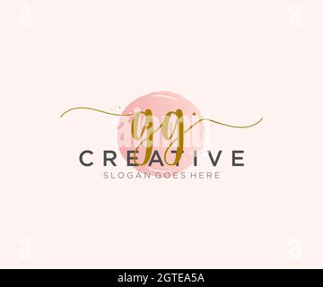 GG Feminine logo beauty monogram and elegant logo design, handwriting ...