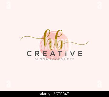 HB Feminine logo beauty monogram and elegant logo design, handwriting ...