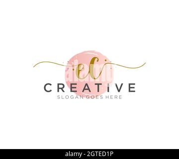 EC Feminine logo beauty monogram and elegant logo design, handwriting ...