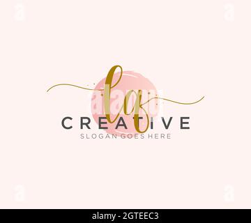 LQ Feminine logo beauty monogram and elegant logo design, handwriting ...