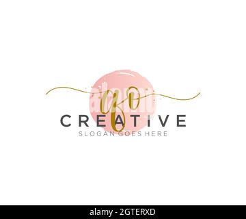 QO Feminine logo beauty monogram and elegant logo design, handwriting ...