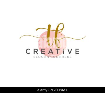 TF Feminine logo beauty monogram and elegant logo design, handwriting ...