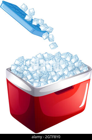 frozen ice cube tray cartoon vector illustration Stock Vector Image ...