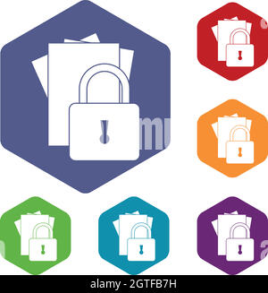 folder document with internet security icons vector illustration design ...