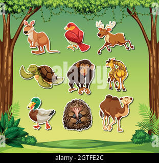 Camel sticker, cartoon animal illustration vector Stock Vector Image ...