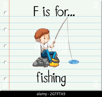 Flashcard letter F is for fishing Stock Vector Image & Art - Alamy