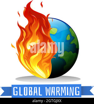 earth burning global warming climate change cracked earth icon ...