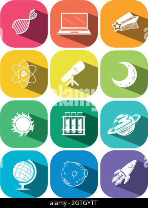 Science and technology symbols on buttons Stock Vector Image & Art - Alamy