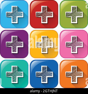 Addition sign icons Stock Vector Image & Art - Alamy