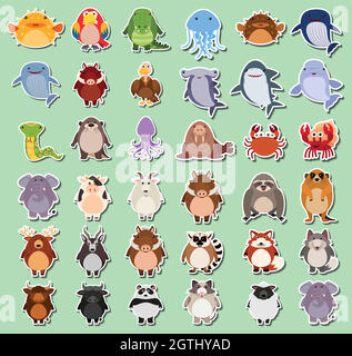 A sticker template of elephant cartoon character illustration Stock Vector Image & Art - Alamy