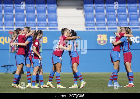 Barcelona, Spain. 02nd Oct, 2021. Alaves players celebration goal ...