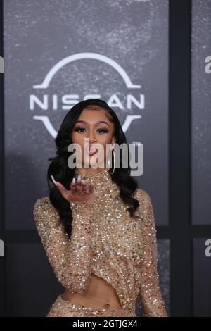 Lakeyah attends the 2021 BET Hip Hop Awards arrivals at the Cobb Energy ...