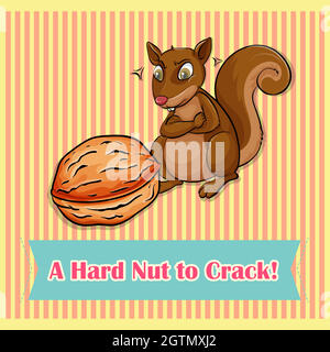 Idiom hard nut to crack illustration Stock Vector Image & Art - Alamy